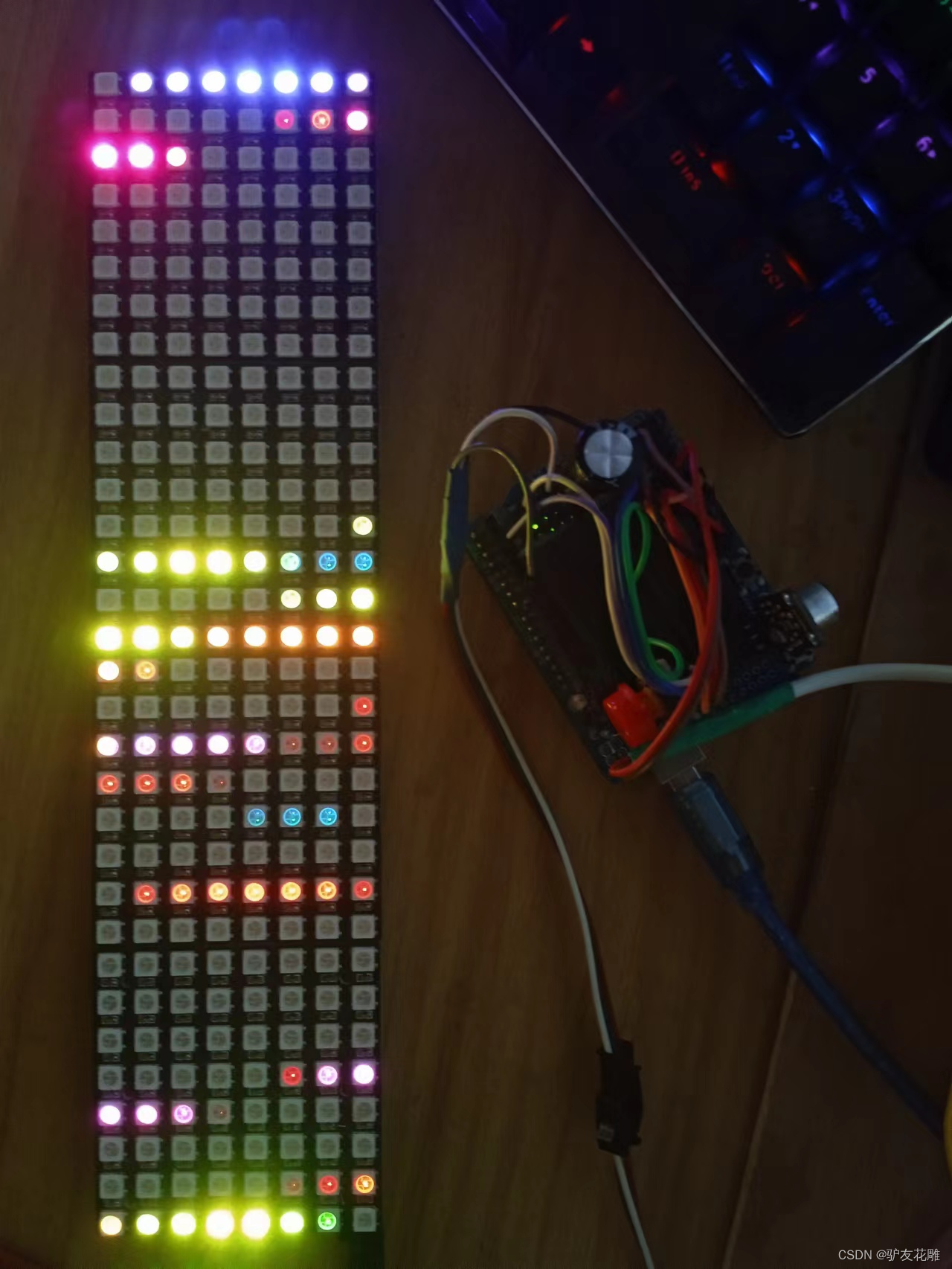 【雕爷学编程】arduino动手做(199) 8x32位ws2812b全彩屏模块8ws2812编程实例 Csdn博客
