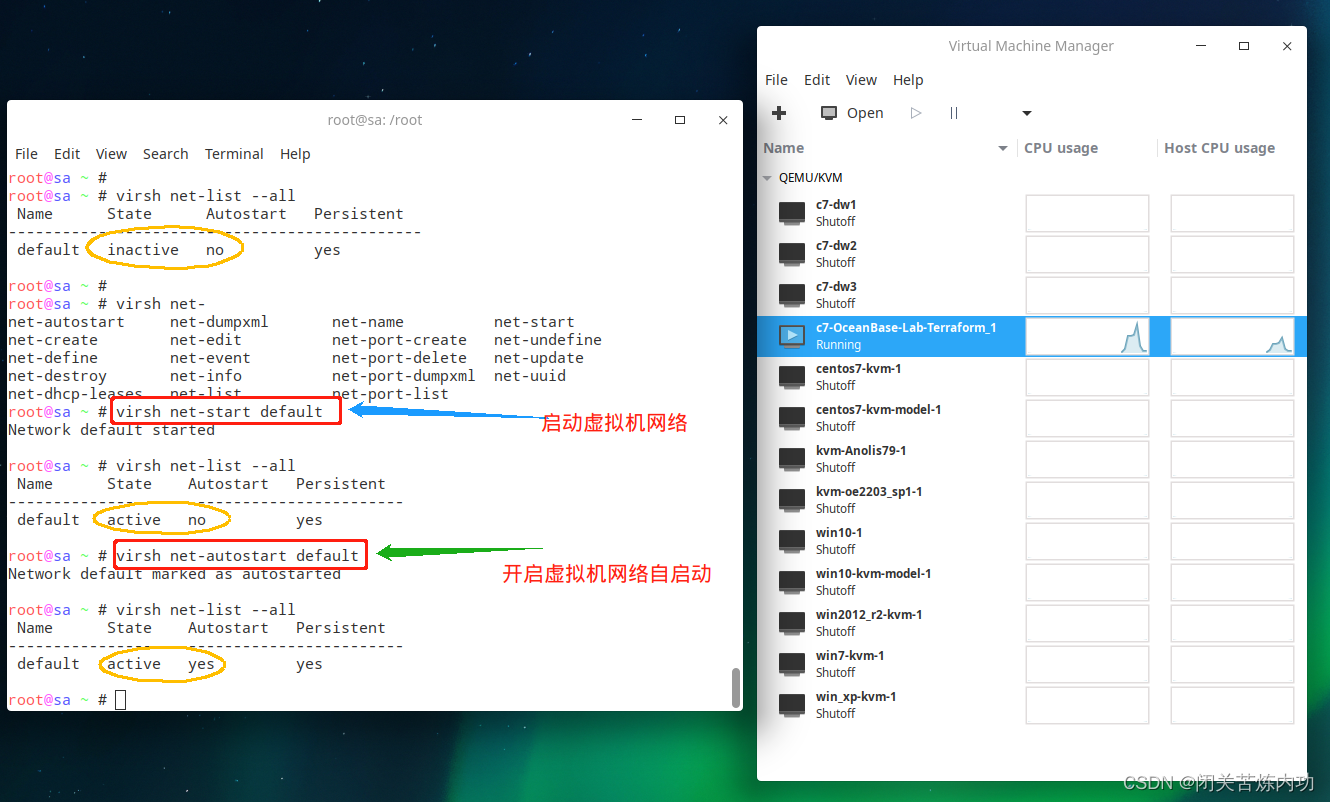 Linux KVM 启动虚拟机报错 error: Requested operation is not valid: network ‘default‘ is not active_error ...