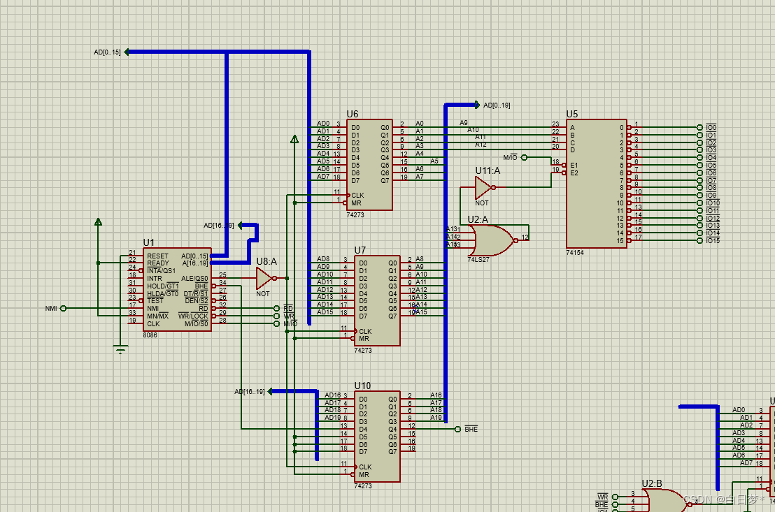 proteus绘制流水灯原理图中74273高低电平出错_proteus交通灯中74273运行有一边标红-CSDN博客