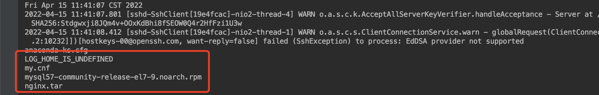 java连接远程服务器--SSHD方式_eddsa provider not supported-CSDN博客