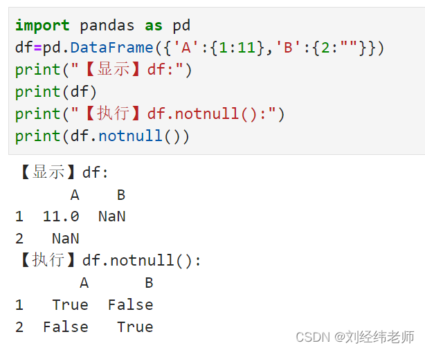 判断dataframe中的数据是否【不是】缺失值 Notnulldfnotnull Csdn博客 
