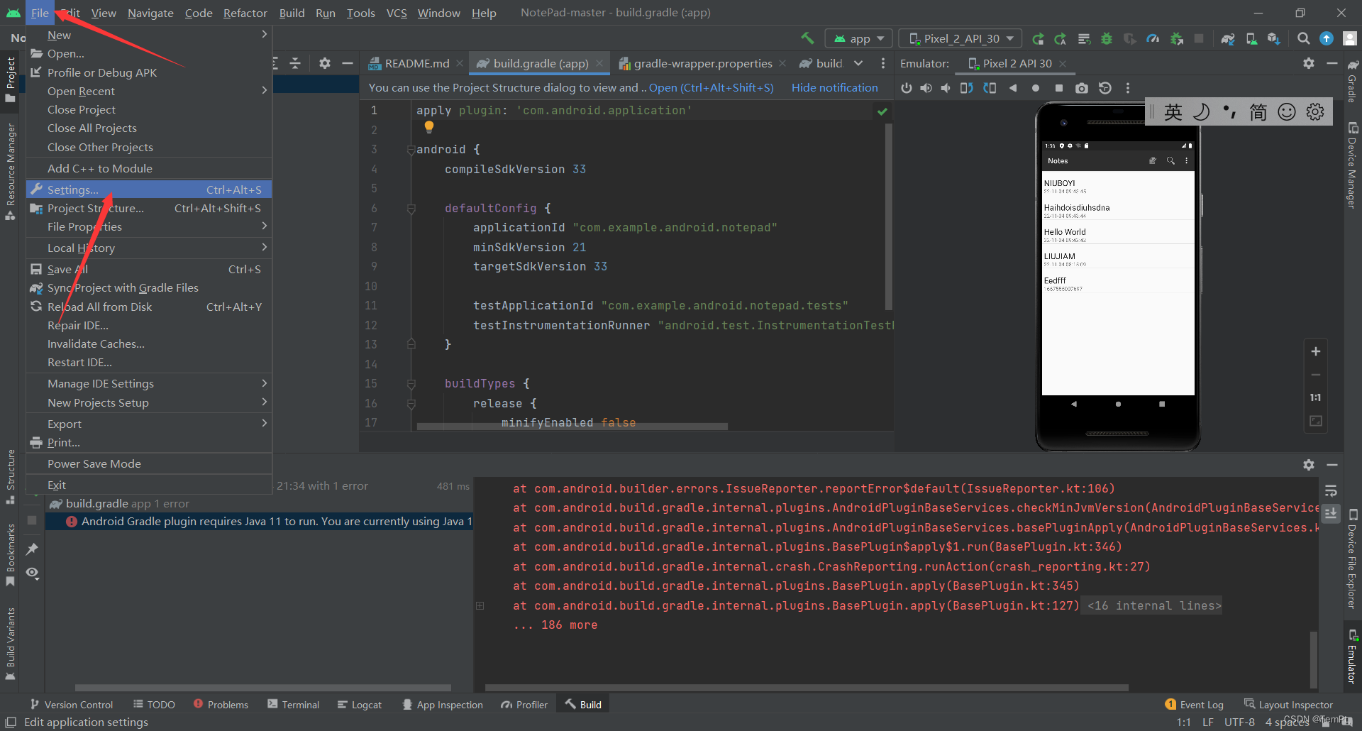 Android Studio 2021.3.1版本如何让你的Notepad跑起来_androidstudio notepad怎么打开-CSDN博客