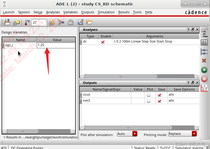 （三）基于cadence 617 的交流仿真、瞬态仿真 以电阻做负载共源级为例_输入阻抗仿真cadence-CSDN博客