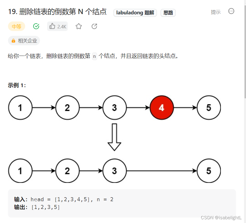 代码随想录day4链表篇 24 两两交换链表中的节点 25 K 个一组翻转链表 19删除链表的倒数第n个节点 面试题 0207 链表相交 142环形链表ii Csdn博客