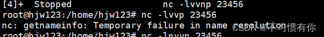 nc: getnameinfo: Temporary failure in name resolution-CSDN博客