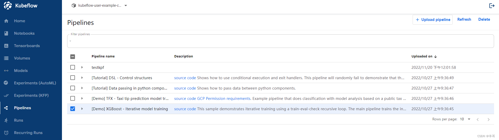 kubeflow自带pipeline [Demo] XGBoost - Iterative model training启动失败解决方案_this step is in pending ...