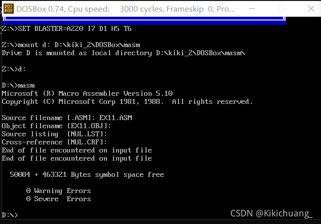 微机原理汇编语言上机实验 Dosboxandmasmmasm循环程序实验kikichuang的博客 Csdn博客