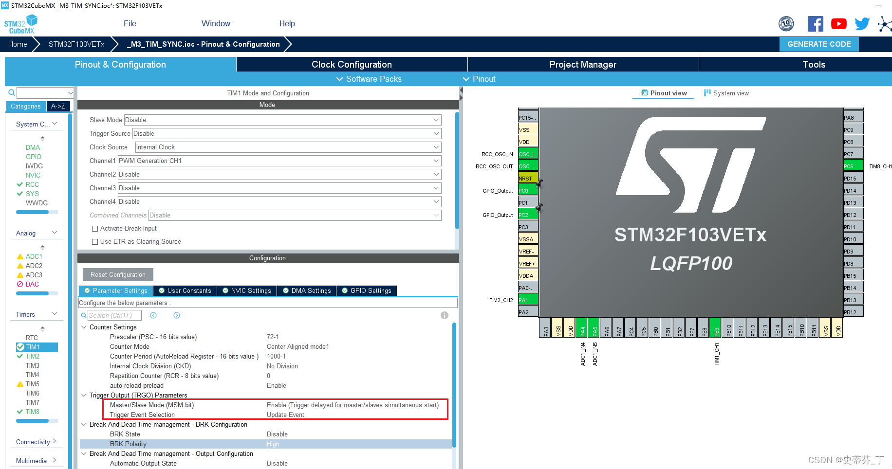STM32-多个定时器同步_stm32 定时器同步-CSDN博客