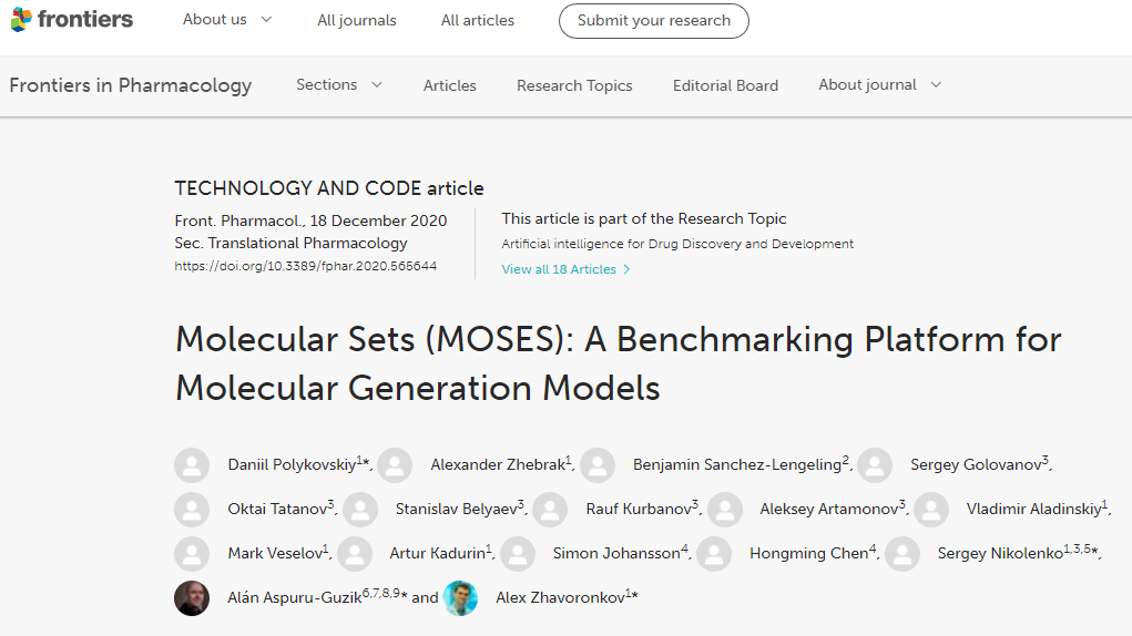 Frontiers in Pharmacology2020 | MOSES+：分子生成模型的benchmark平台_rdkit计算diversity-CSDN博客