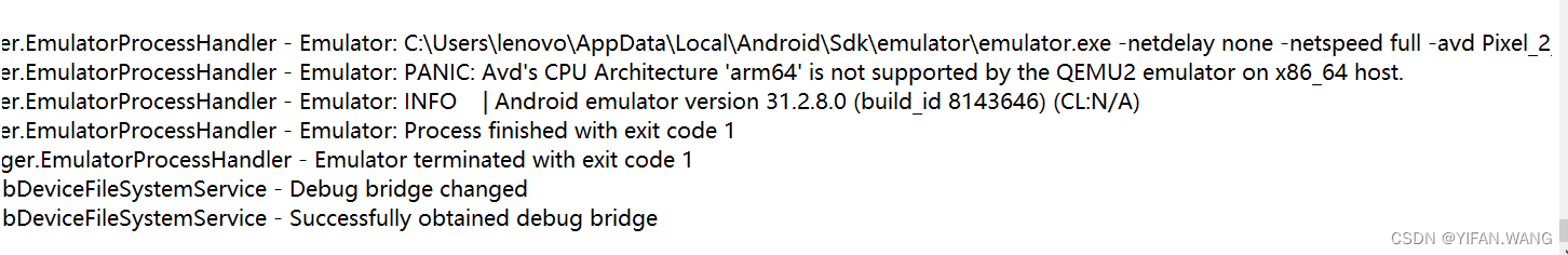 Android Studio自带模拟器被terminated解决（arm）_avd's cpu architecture 'arm64' is not supported by-CSDN博客