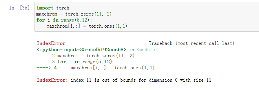IndexError: index 11 is out of bounds for dimension 0 with size 11_index 11 is out of bounds for ...