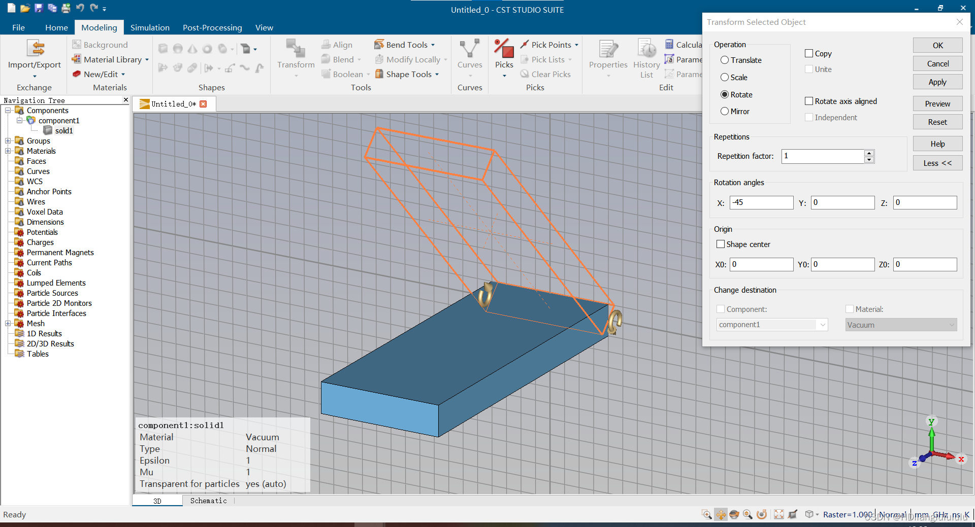 CST粒子工作室学习笔记———旋转操作_cst旋转操作-CSDN博客