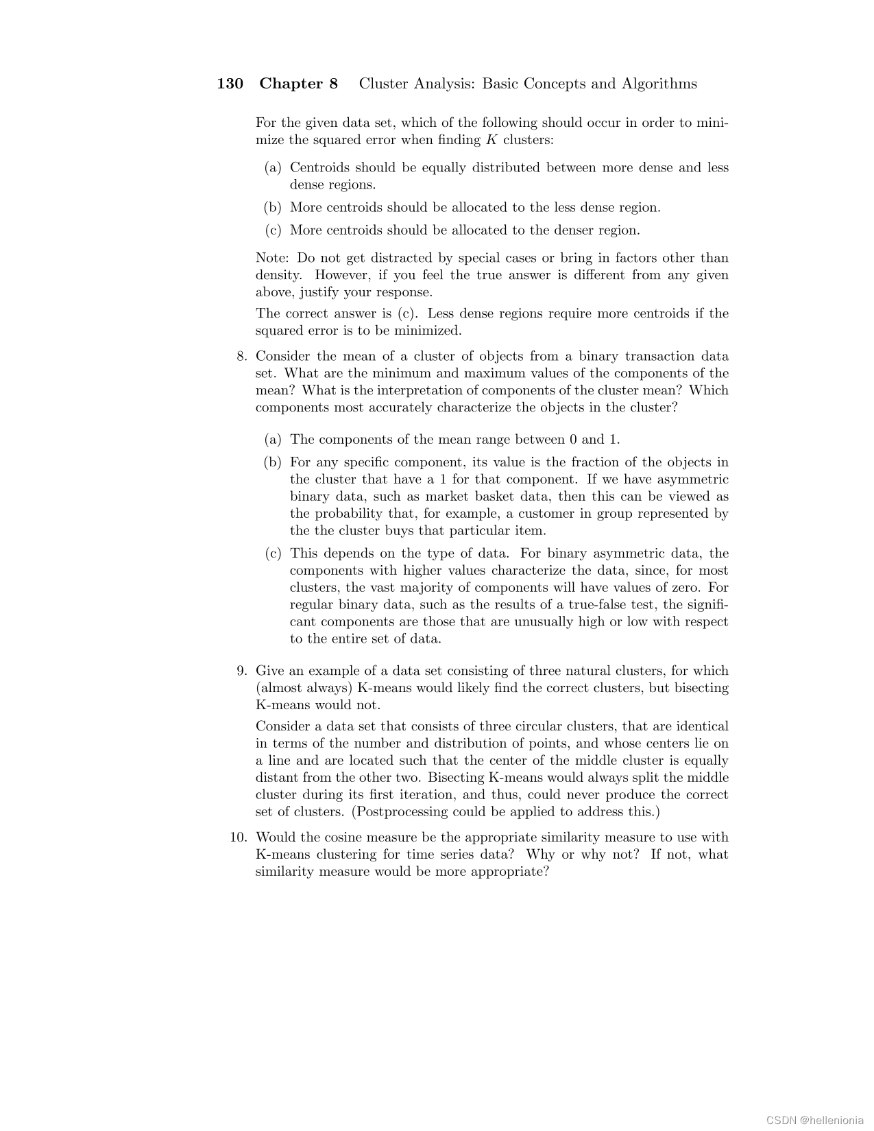 【数据挖掘导论课后习题答案】第8章 Cluster Analysis Basic Concepts And Algorithms(含英文原版)数据挖掘导论第八章课后答案 Csdn博客 0198