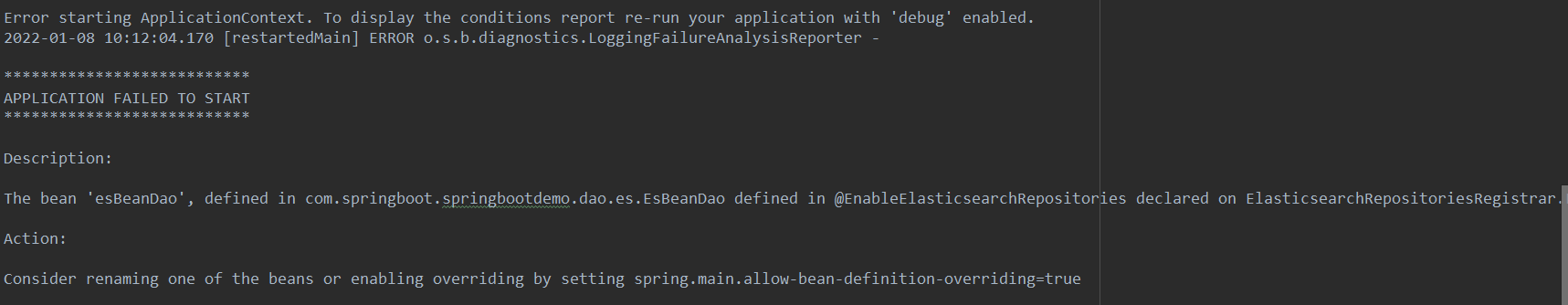 SpringBoot报错The bean ‘XXXDao‘, defined in null, could not be registered，overriding is disabled的 ...