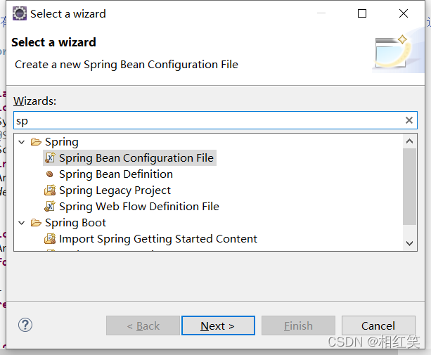 Eclipse新建文件没有spring Bean Configuration File,下载spring插件 Eclipse没有spring