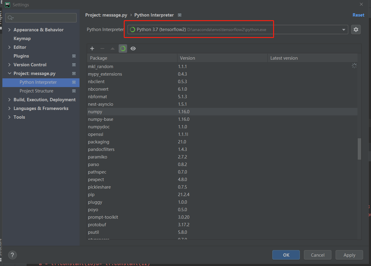 【python】本地配置tensorflow环境（Anaconda+python3.7+tensorflow1.14.0+numpy1.16.0）_代码是基于anaconda环境的 ...