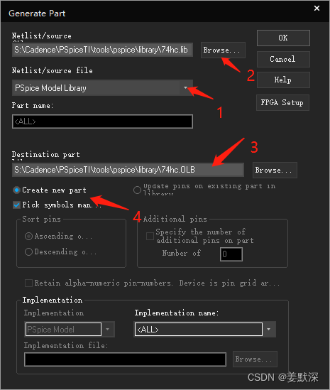 Pspice for TI: 导入外部库(如:Cadence自带库)-CSDN博客