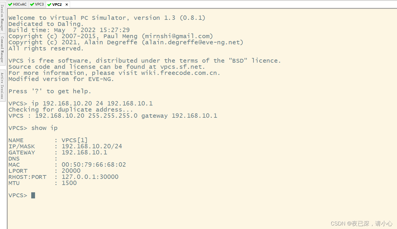 Eveng社区版初次使用(1) -两台VPCS互相ping通_eveng中vpcs-CSDN博客