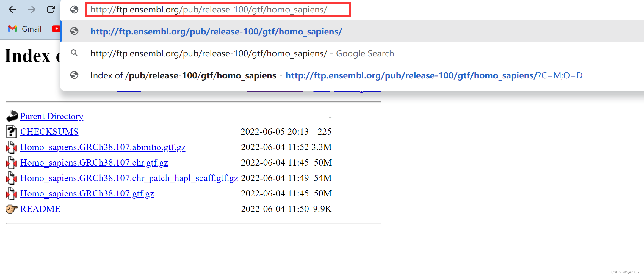 如何下载Homo_sapiens.GRCh38.100.gtf.gz和Homo_sapiens.GRCh37.87.gtf.gz参考基因组注释文件_ensemble数据库grch37-CSDN博客