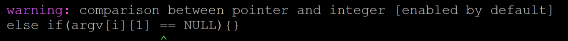 c语言gcc编译警告warning: comparison between pointer and integer [enabled by default]_[warning ...