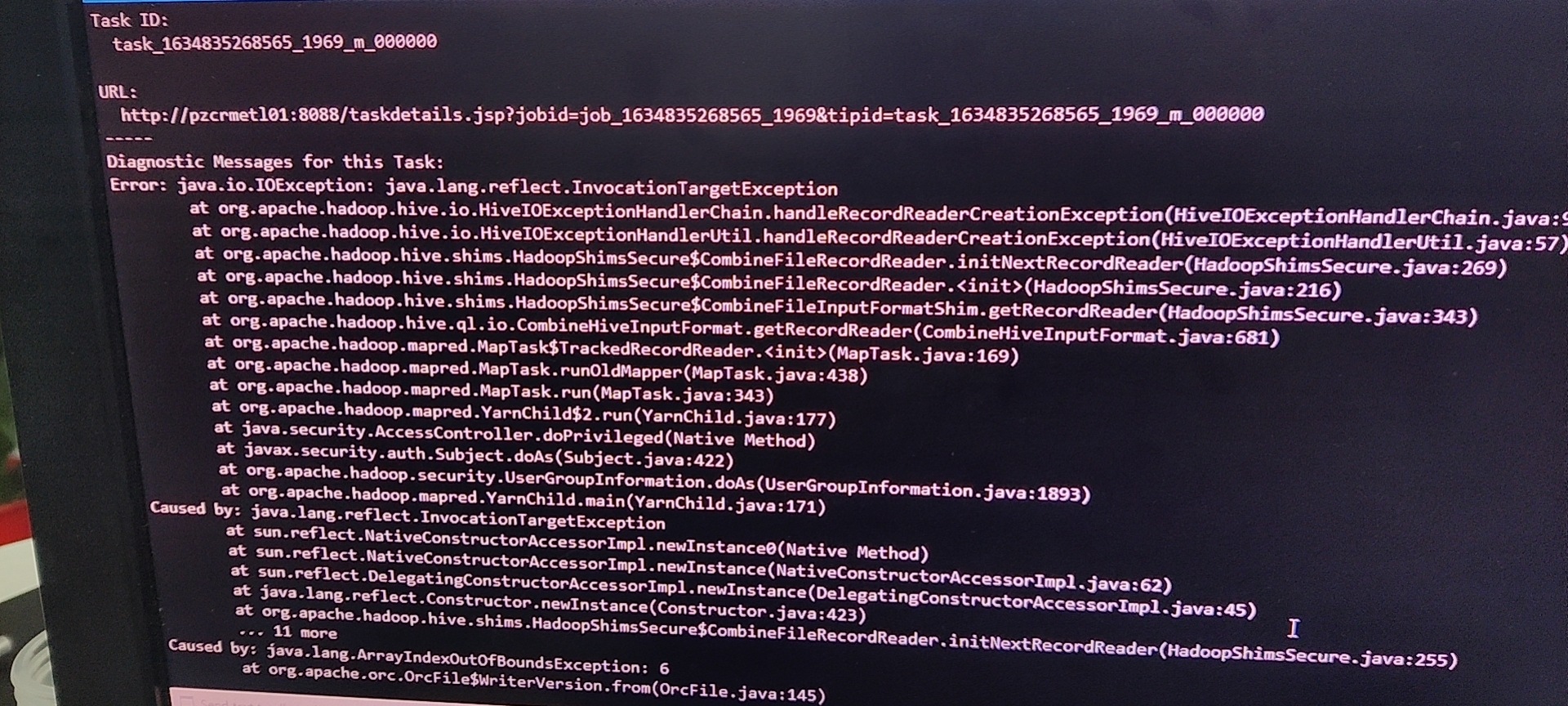 hive 读取sparksql的orc文件报ArrayIndexOutOfBoundsException：6_sparksql报错index-CSDN博客