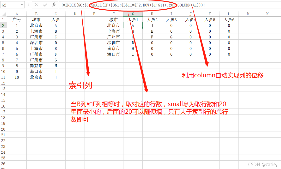 Excel实现一维转二维excel 公式 一维数组转二维矩阵 Csdn博客