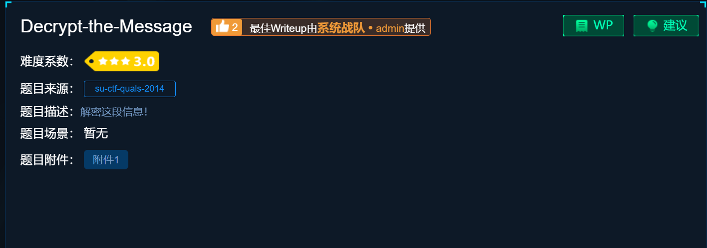 攻防世界crypto高手题之Decrypt-the-Message-CSDN博客