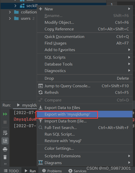 DataGrip导出MySQL数据库到虚拟机本地的mysql中_datagrid 迁移mysql-CSDN博客