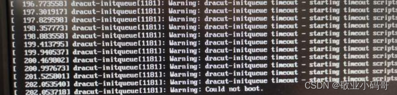 记一次安装centos8操作系统时遇到了“dracut-initqueue timeout” 错误提示-CSDN博客