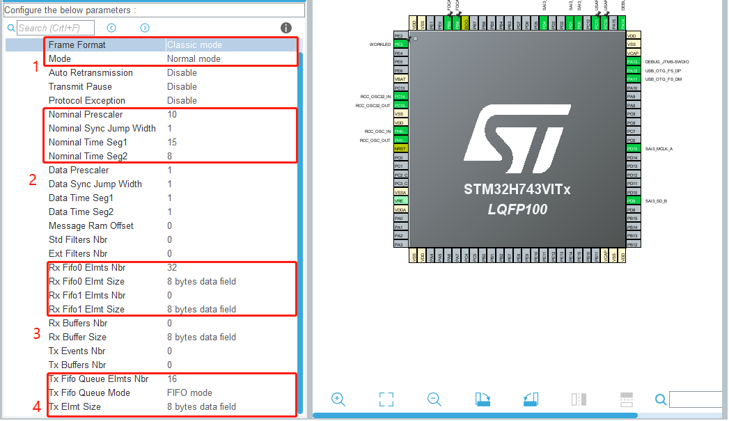 STM32H7 FDCAN兼容普通CAN使用 基于CubeMX配置_stm32cubeide h7配置fdcan作为普通can-CSDN博客