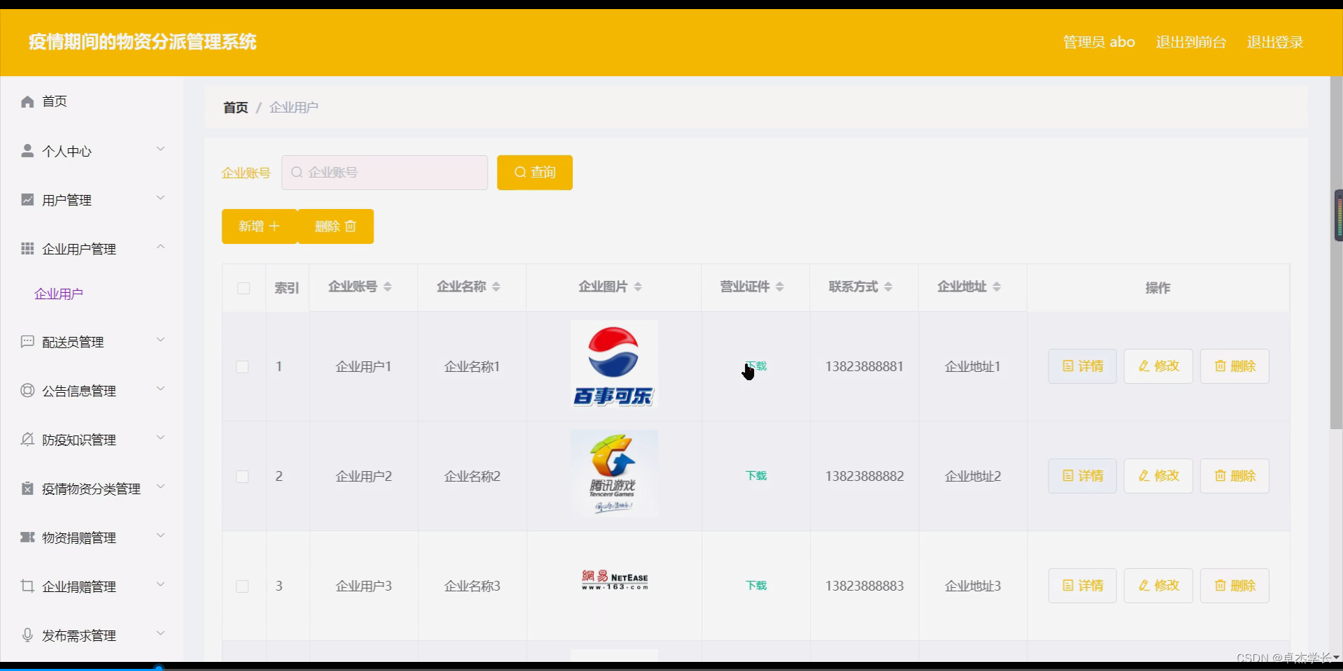 【附源码】计算机毕业设计java疫情期间的物资分派管理系统管理员abo Csdn博客