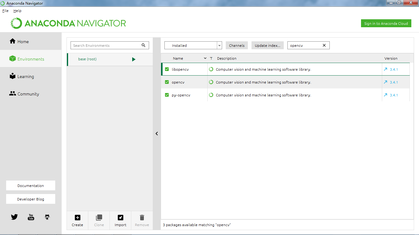 Anaconda环境下解决“import cv2 失败 ImportError:DLL load fail:找不到指定模块”的方法_anaconda安装opencv后无法import cv2 ...