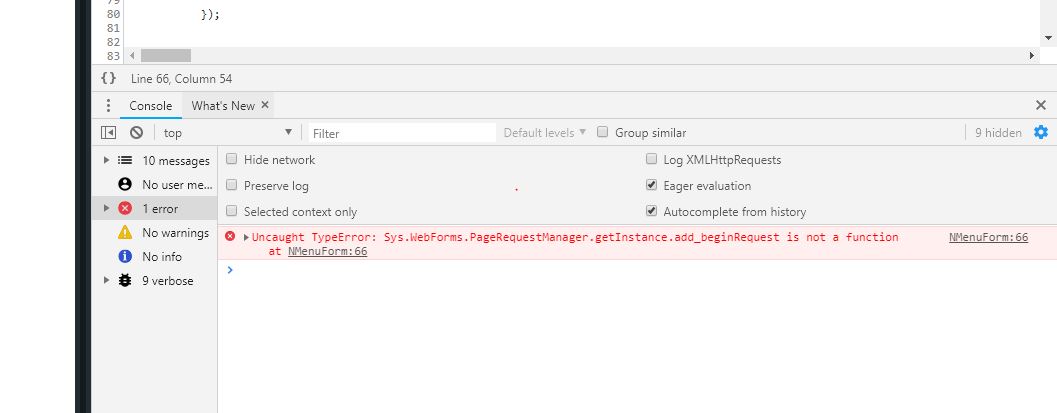 Uncaught TypeError: Sys.WebForms.PageRequestManager.getInstance.add_beginRequest is not a ...