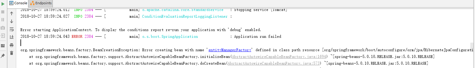 ERROR 2384 --- [ main] o.s.boot.SpringApplication : Application run failed_o.s.boot ...