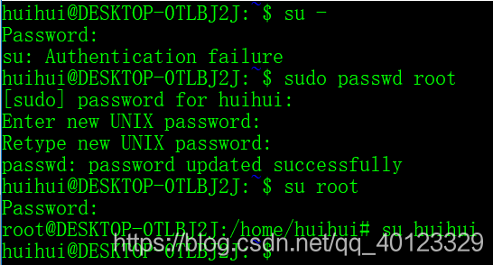 Linux子系统ubuntu设置root用户以及普通用户与root用户的切换linux子系统 Ubuntu Root Csdn博客