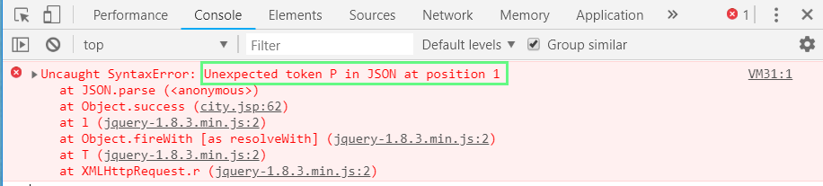 关于Uncaught SyntaxError: Unexpected token P in JSON at position 1的原因及解决_vm2555:1 uncaught ...