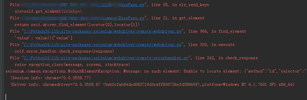 Selenium 报错之elenium.common.exceptions.NoSuchElementException: Message: no such element: Unable ...
