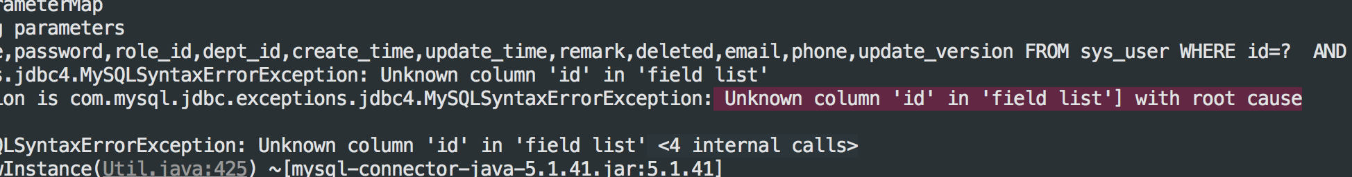 错误： Unknown column 'id' in 'field list'] with root cause-CSDN博客