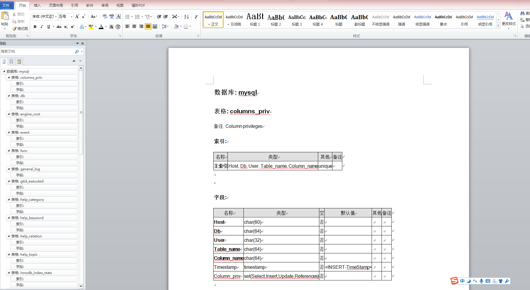 分享一个mysql数据库表结构导出word文档最方便的方法导出mysql表结构为word Csdn博客 