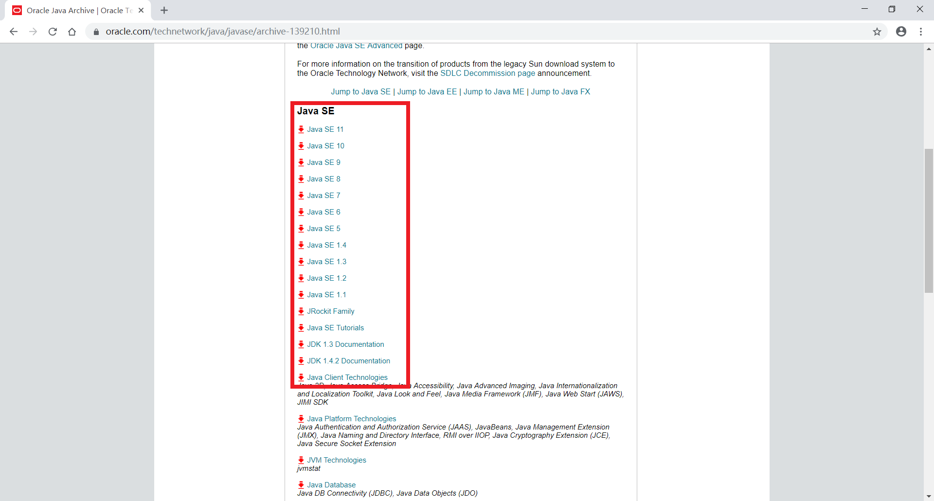 Oracle java SE 1.1、1.2、1.3、1.4、5、6、7、8、9、10、11 下载_java 5下载-CSDN博客