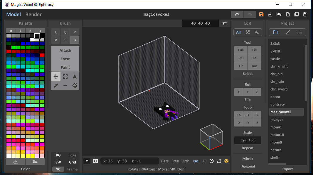 【Magicavoxel简易入门教程】(二) 第二章 · 自制一个NPC&导出模型优化工具使用（附下载）_vox怎么转obj-CSDN博客