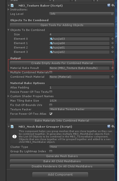 Unity网格合并插件MeshBaker的简单使用_meshbaker uv2物体-CSDN博客