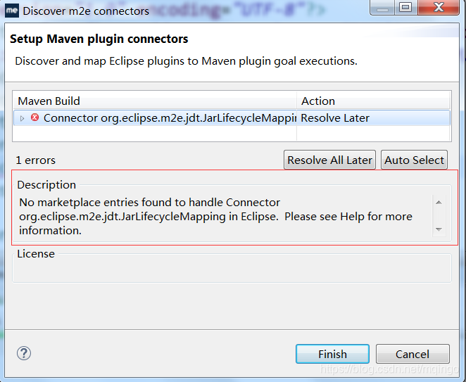 导入的maven项目以及创建maven项目报错no Marketplace Entries Found To Handle Connector Orgeclipsem2ejdt