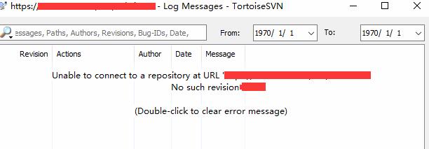 VisualSVN Server Unable to access repoitory No such revision xx / svn client Unable to connect ...