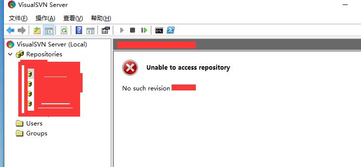 VisualSVN Server Unable to access repoitory No such revision xx / svn client Unable to connect ...