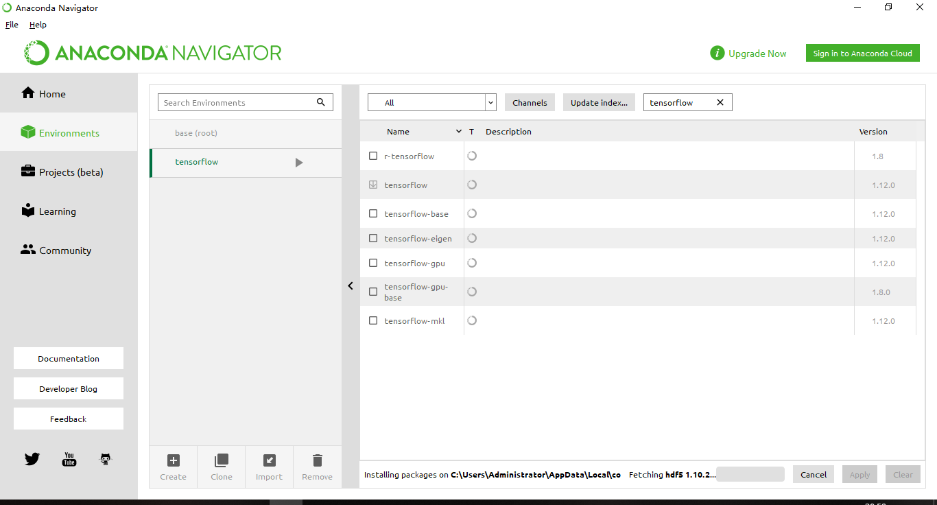在windows Anaconda中安装tensorflow 以及安装spyder（在Spyder中编辑tensorflow代码）_anaconda navigator设置好 ...