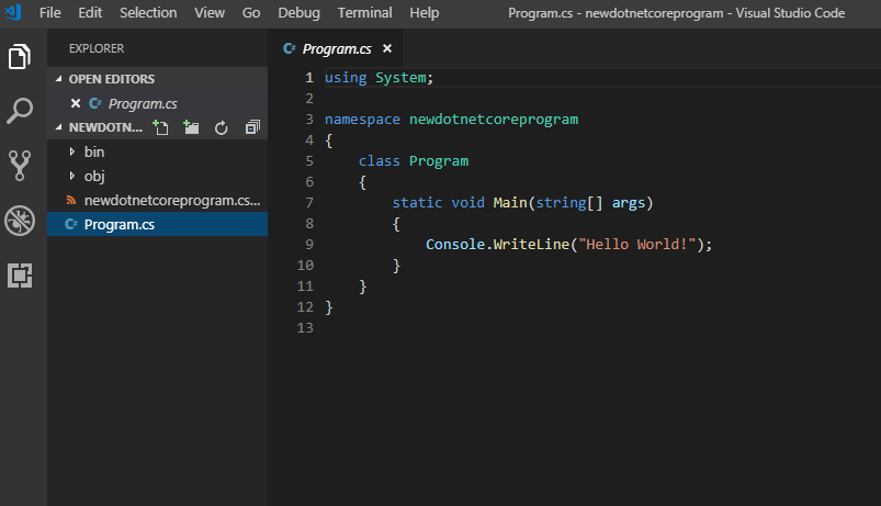 使用vs code 创建.net core控制台应用程序_vscode新建core 控制台-CSDN博客