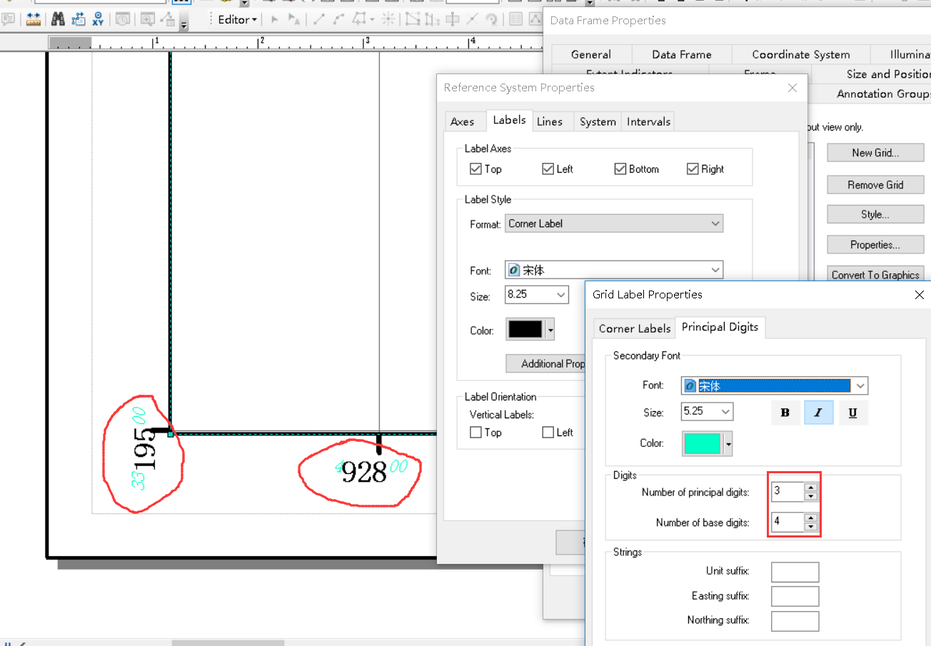 ArcMap在布局视图中设置格网（Grids）坐标标签（Labels）样式_arcgis格网坐标显示位数设置-CSDN博客