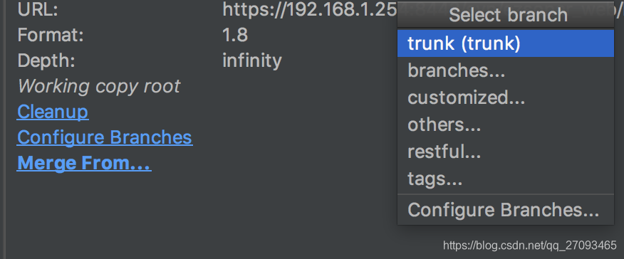Intellij Idea 详细图解 Svn Merge 分支合并主干,主干合并分支,都是merge一个套路 Csdn博客